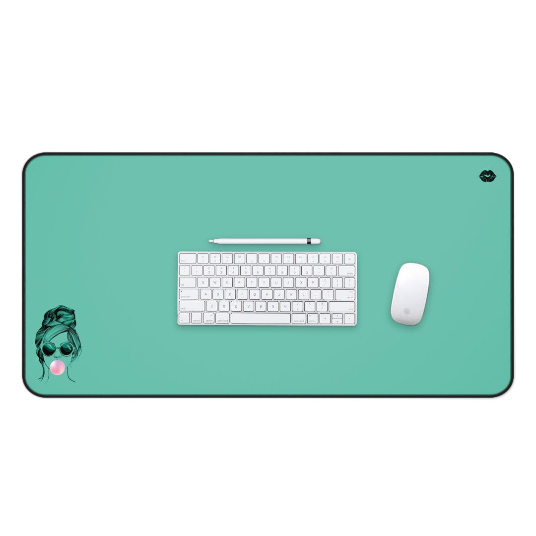 Bubblegum Mint Desk Mat Aesthetic Mouse Pad Colorful Desk Accessories ...