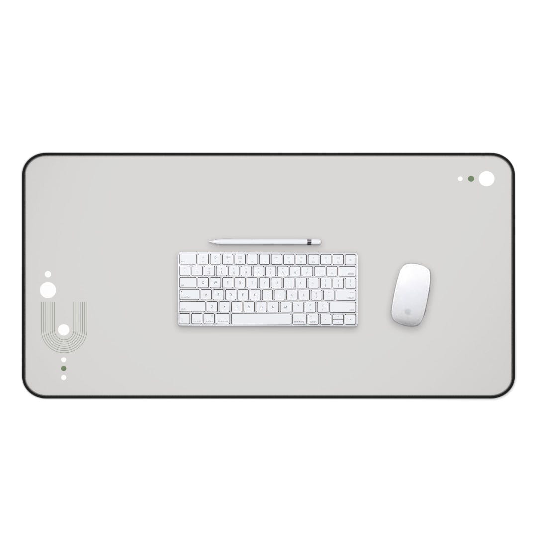Minimalistic Desk Mat Green House Design Aesthetic Mouse Pad Neutral ...