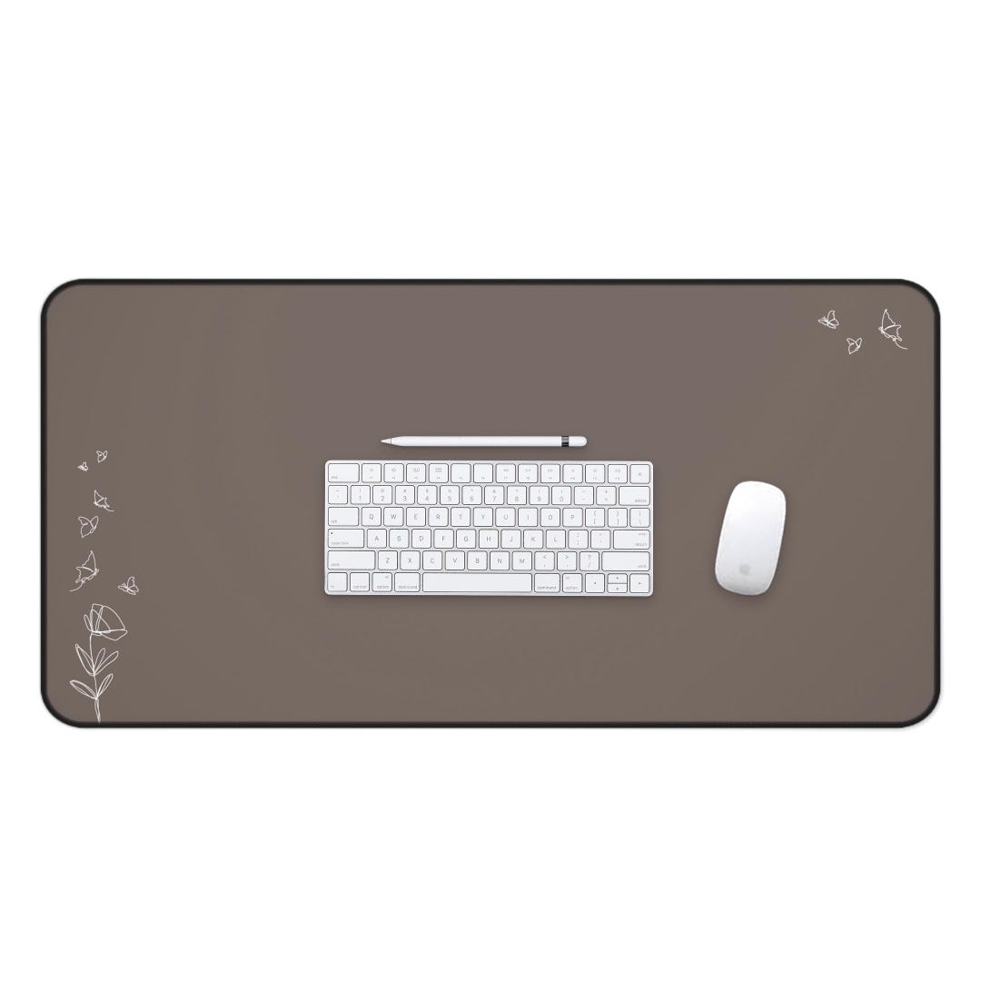 Botanical Desk Mat Nature-inspired Large Desk Mat Pastel Flower Neutral ...