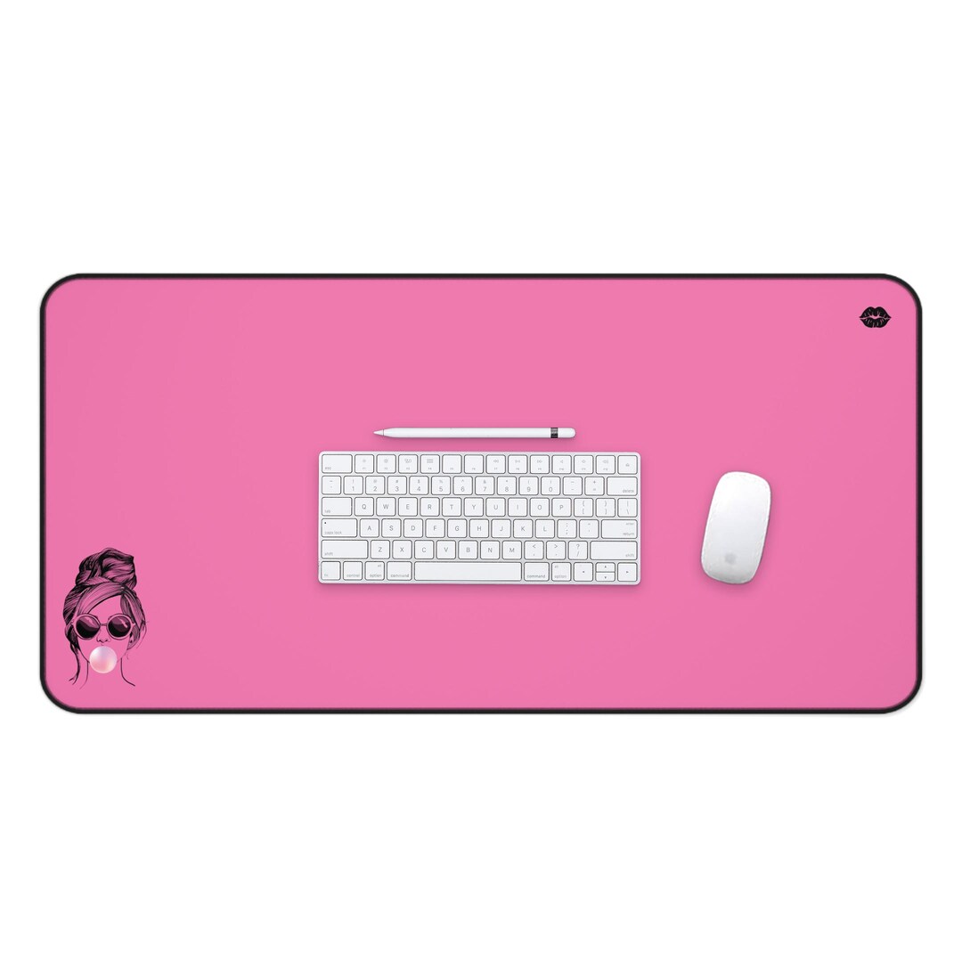 Bubblegum Art Desk Mat Pink Mouse Pad Aesthetic Desk Accessories Gift ...