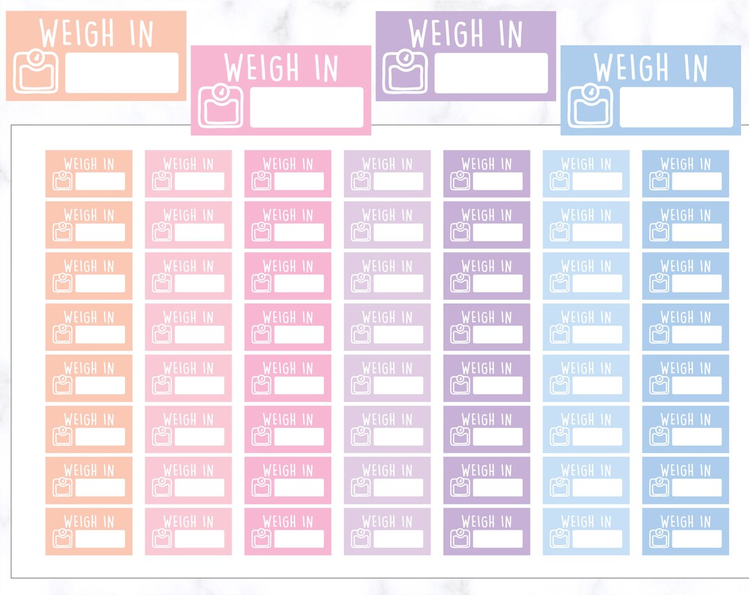 Mini Weight Tracker Planner Stickers | Weight Tracker Planner Stickers ...