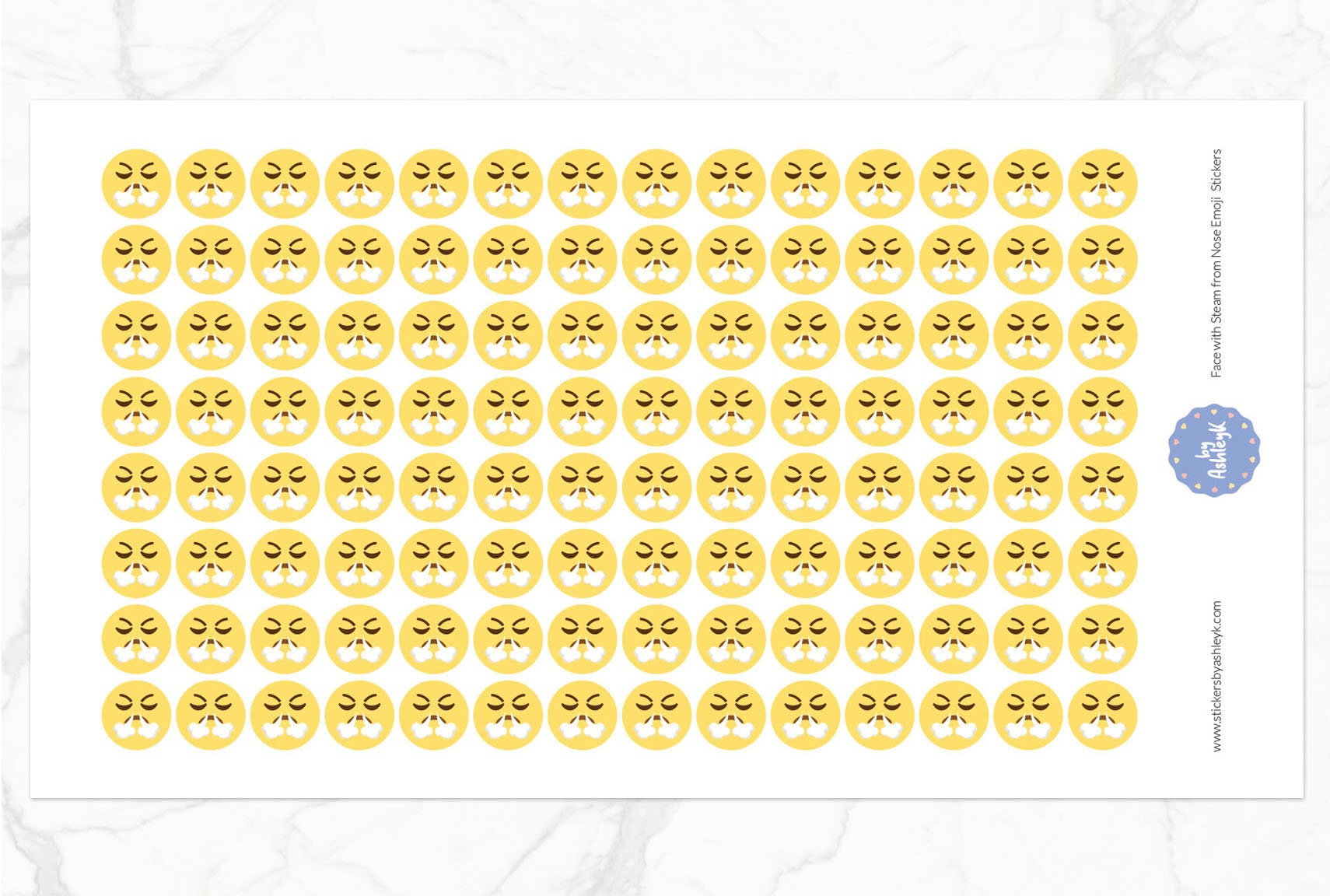 Face With Steam From Nose Emoji Planner Stickers | Angry Face Emoji ...