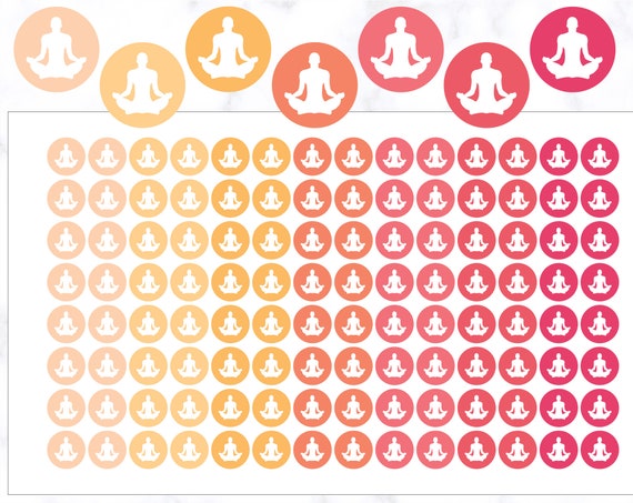 Meditation Icon Stickers Me Time Stickers Meditate | Etsy