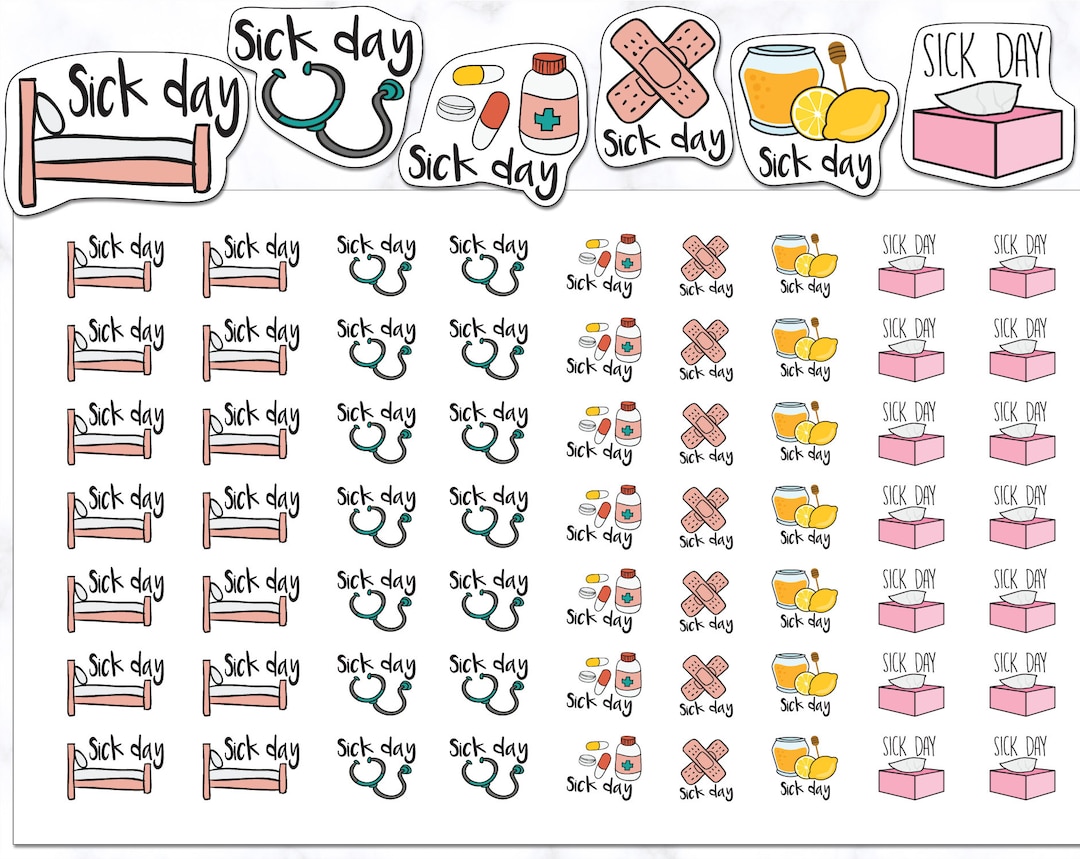 Sick Day Stickers | Doctor Stickers | Cold Stickers | Medicine Stickers ...