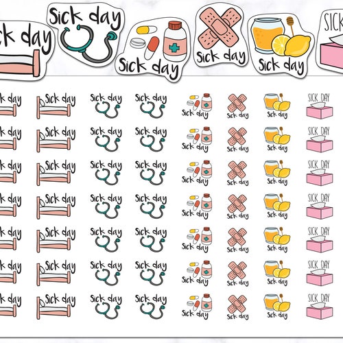 Sick Day Stickers Doctor Stickers Cold Stickers Medicine - Etsy Australia