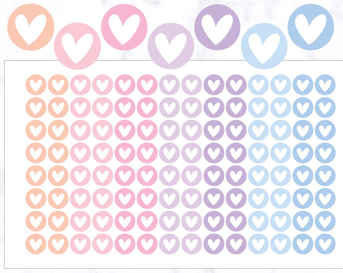 Heart Icon Stickers | Symbol Stickers | Round Icon Stickers | Journal ...