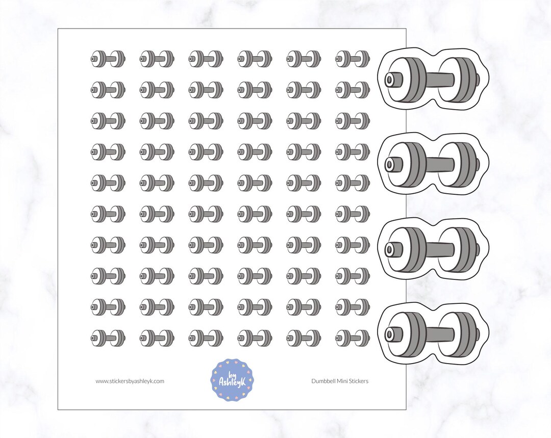 Dumbbell Mini Planner Stickers | Gym Planner Stickers | Workout Planner ...