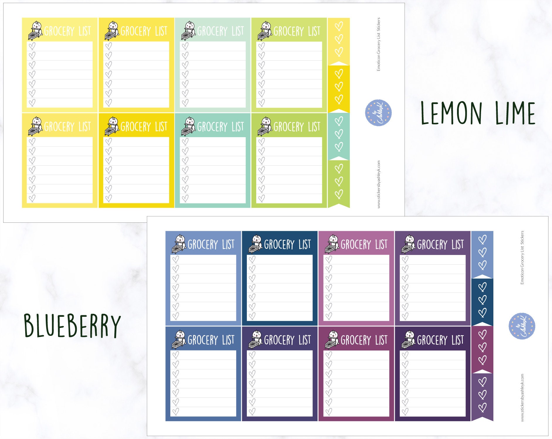 Emoticon Grocery List Planner Stickers | Grocery Shopping Stickers ...