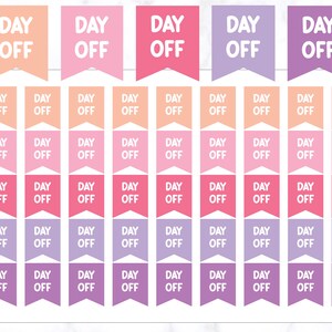 45 Day off Flag Planner Stickers | Day off Stickers | Flag Planner ...