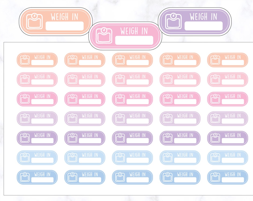 Rounded Corner Weight Tracker Planner Stickers | Weight Tracker ...