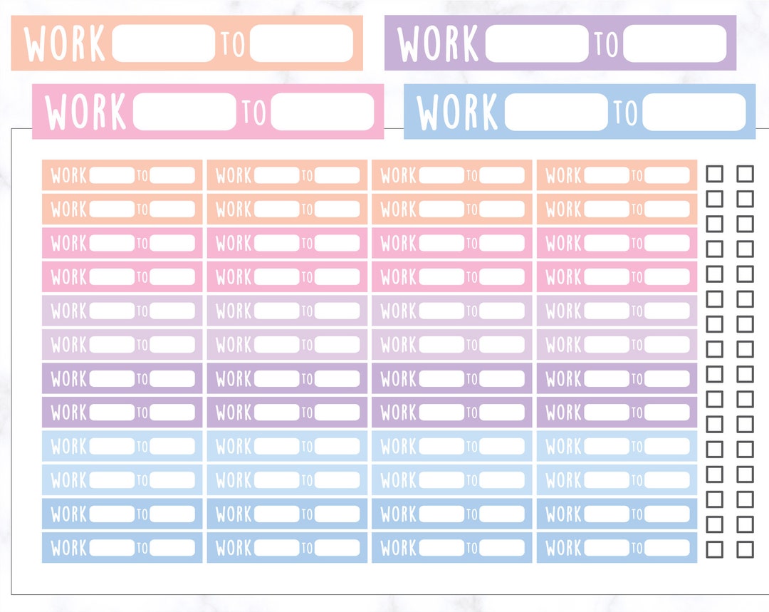 Thin Work Tracker Planner Stickers Work Planner Stickers Work Tracking ...