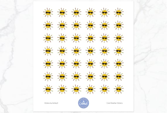 Cute Mini Weather Stickers Sunny Stickers Cloudy Stickers - Etsy