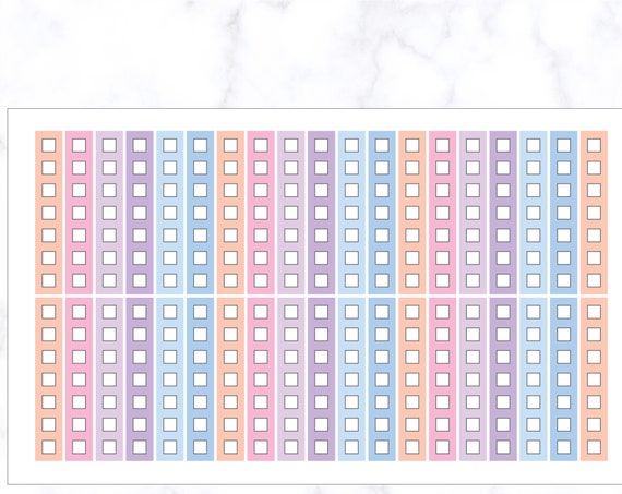 Square Checklist Thin Strip Stickers Square Checklist | Etsy