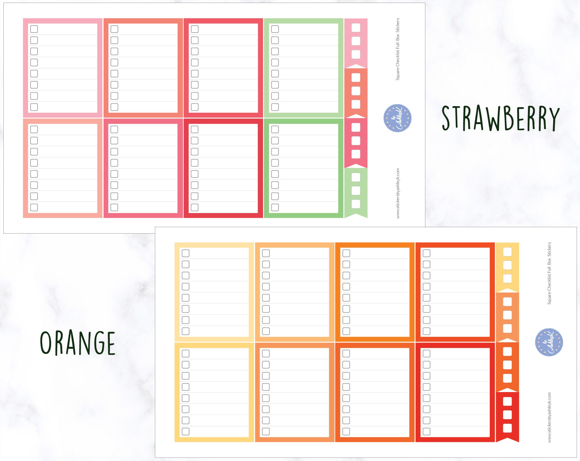 Square Checklist Full Box Planner Stickers Checklist Full - Etsy