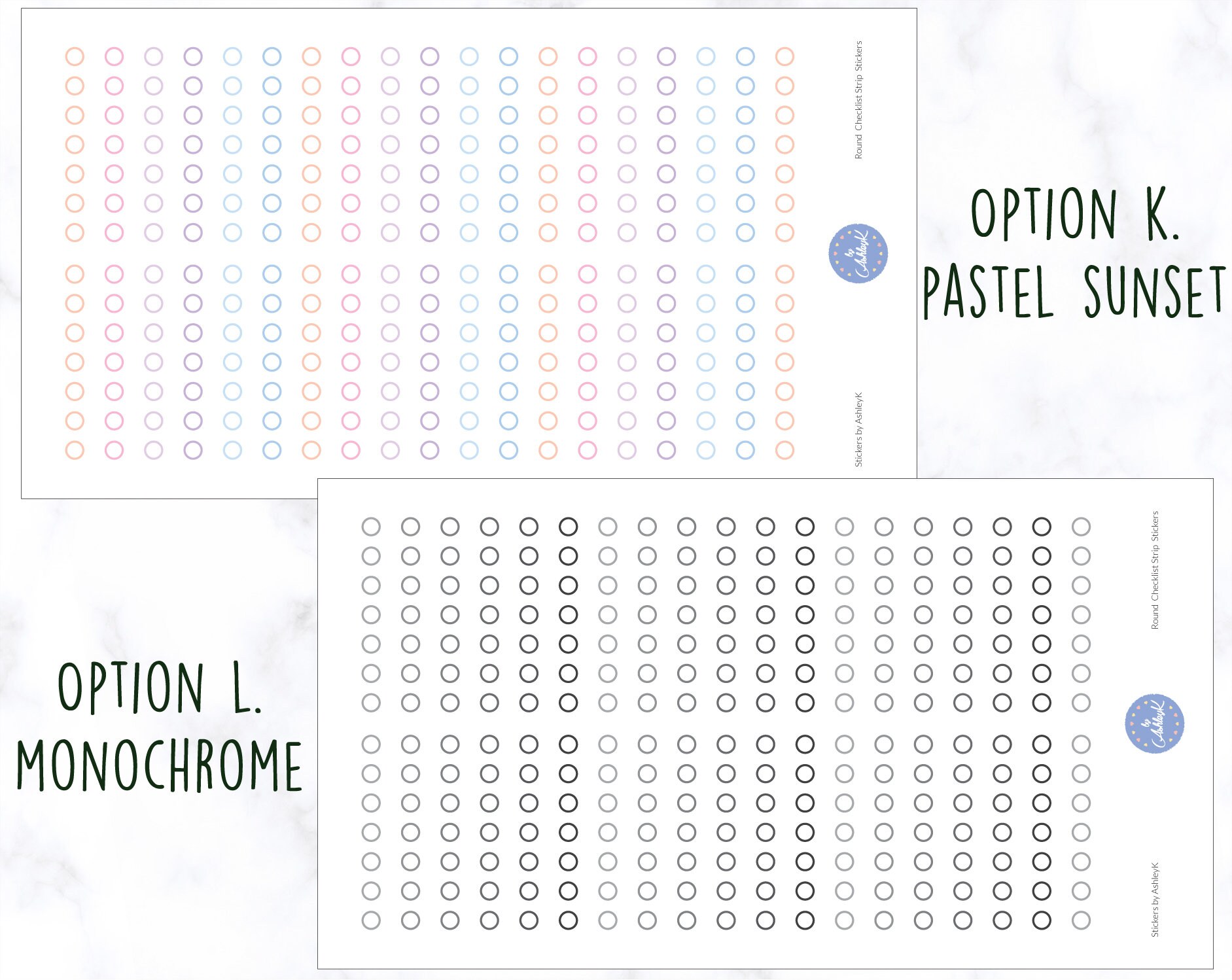 Round Checklist Strip Stickers Round Checklist Stickers | Etsy