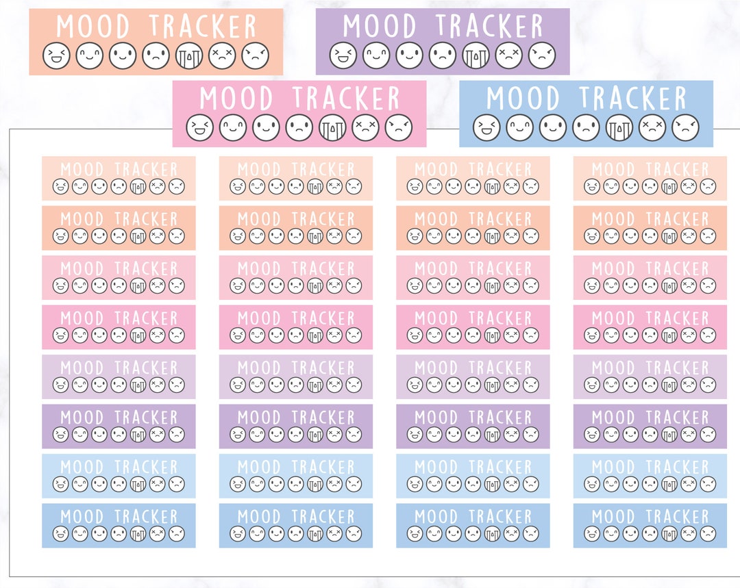 Mood Tracker Planner Stickers Mood Stickers Mood Tracking Planner ...
