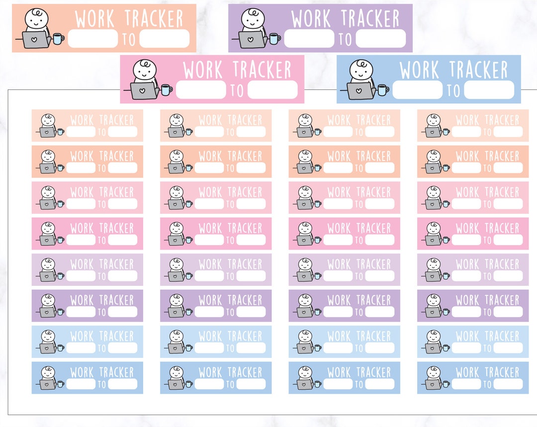 Emoticon Work Tracker Stickers | Work Label Stickers | Work Planner ...
