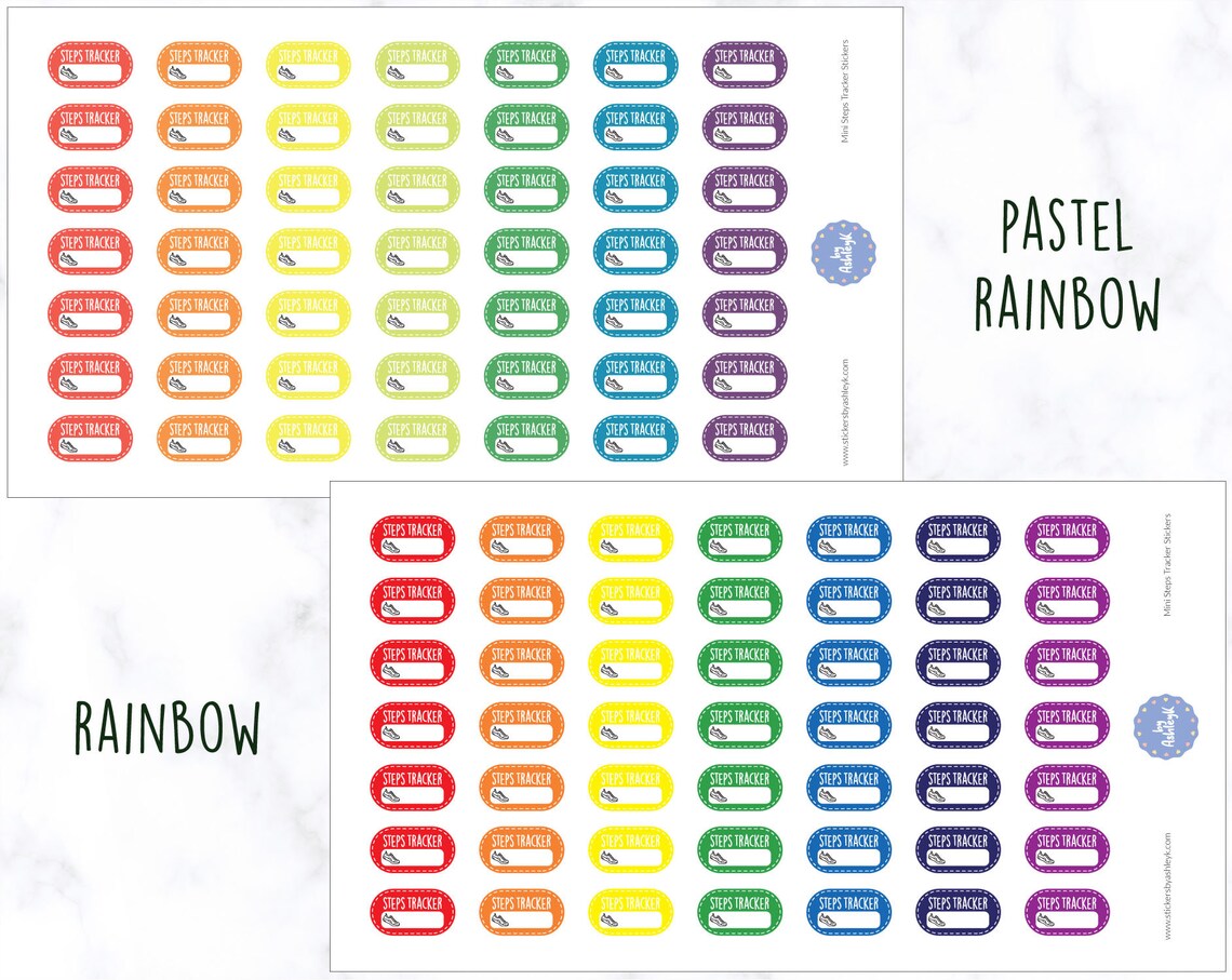 Mini Steps Tracker Planner Stickers | Steps Tracker Stickers | Workout ...