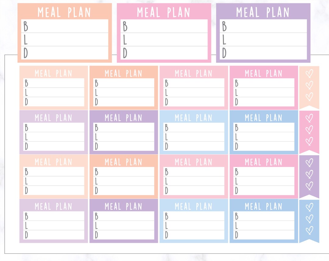 Meal Plan Stickers | Meal Label Stickers | Meal Tracker Planner ...