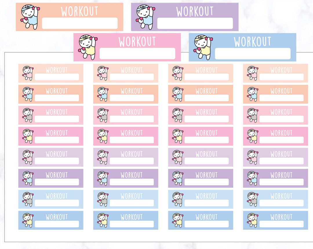 Emoticon Workout Tracker Planner Stickers | Workout Planner Stickers ...