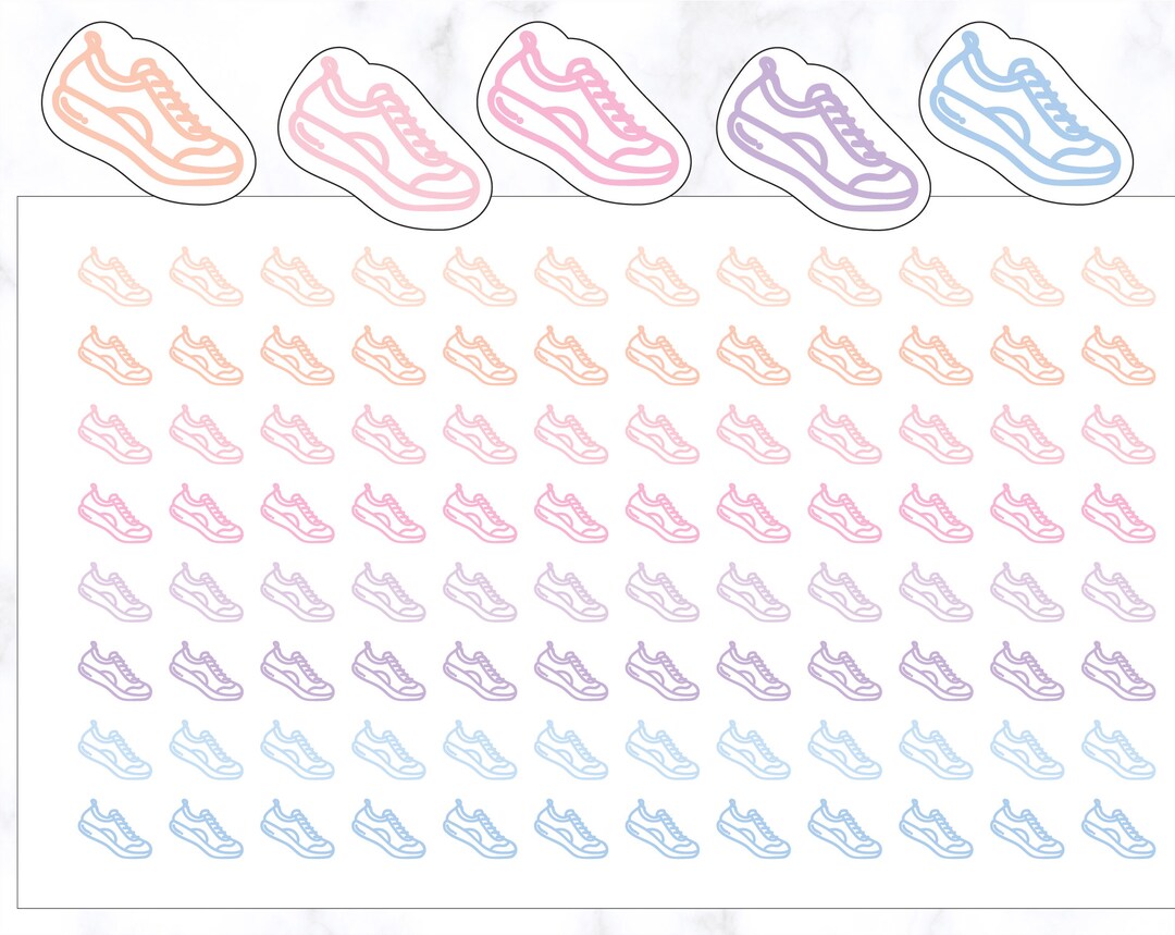 96 Running Shoes Icon Stickers | Fitness Planner Stickers | Workout ...