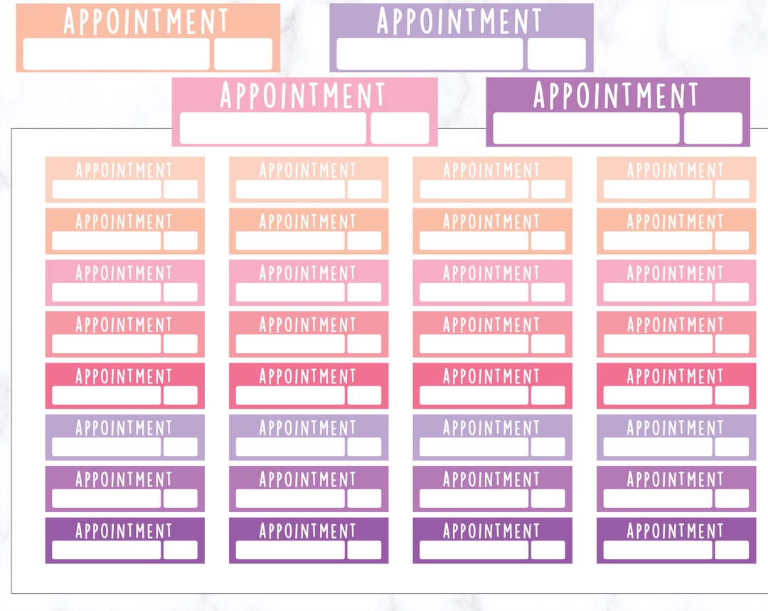 Appointment Stickers | Appointment Label Stickers | Appointment Tracker ...