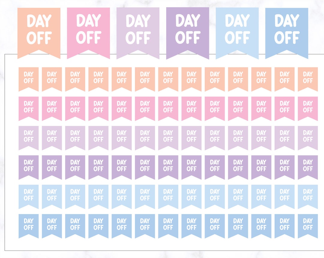 78 Day off Flag Planner Stickers | Day off Stickers | Flag Planner ...
