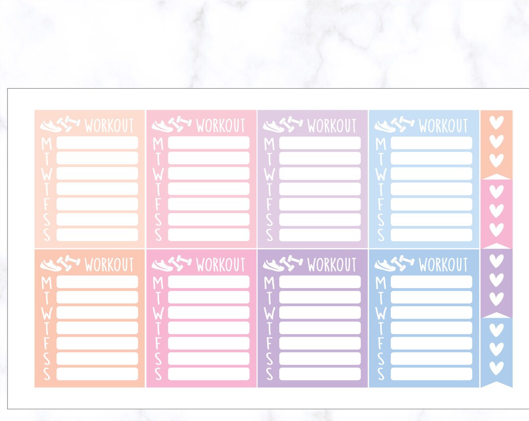 Daily Workout Stickers | Workout Planner Stickers | Journal Stickers ...