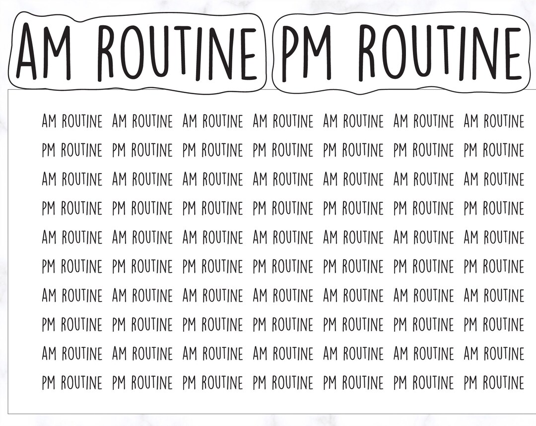 70 AM Routine PM Routine Stickers | Routine Planner Stickers | Planner ...