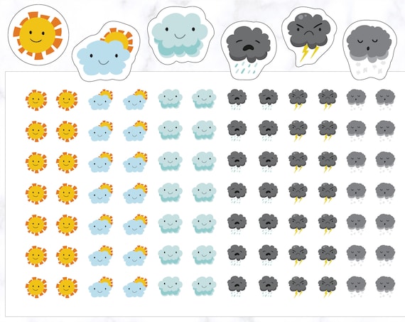 Weather Tracking Stickers Weather Planner Stickers Planner - Etsy