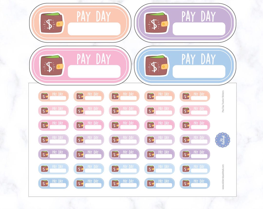 Pay Day Tracker Stickers | Pay Day Stickers | Money Planner Stickers ...