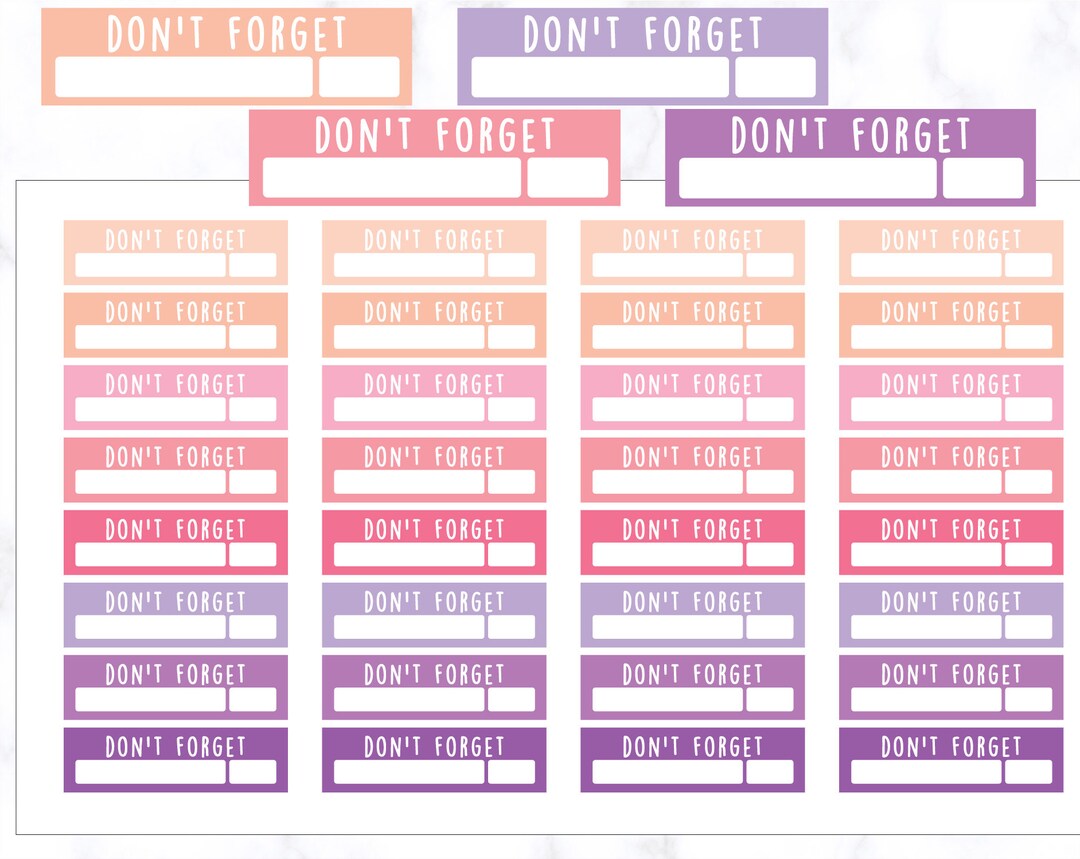 Don't Forget Stickers | to Do List Planner Stickers | to Do Planner ...