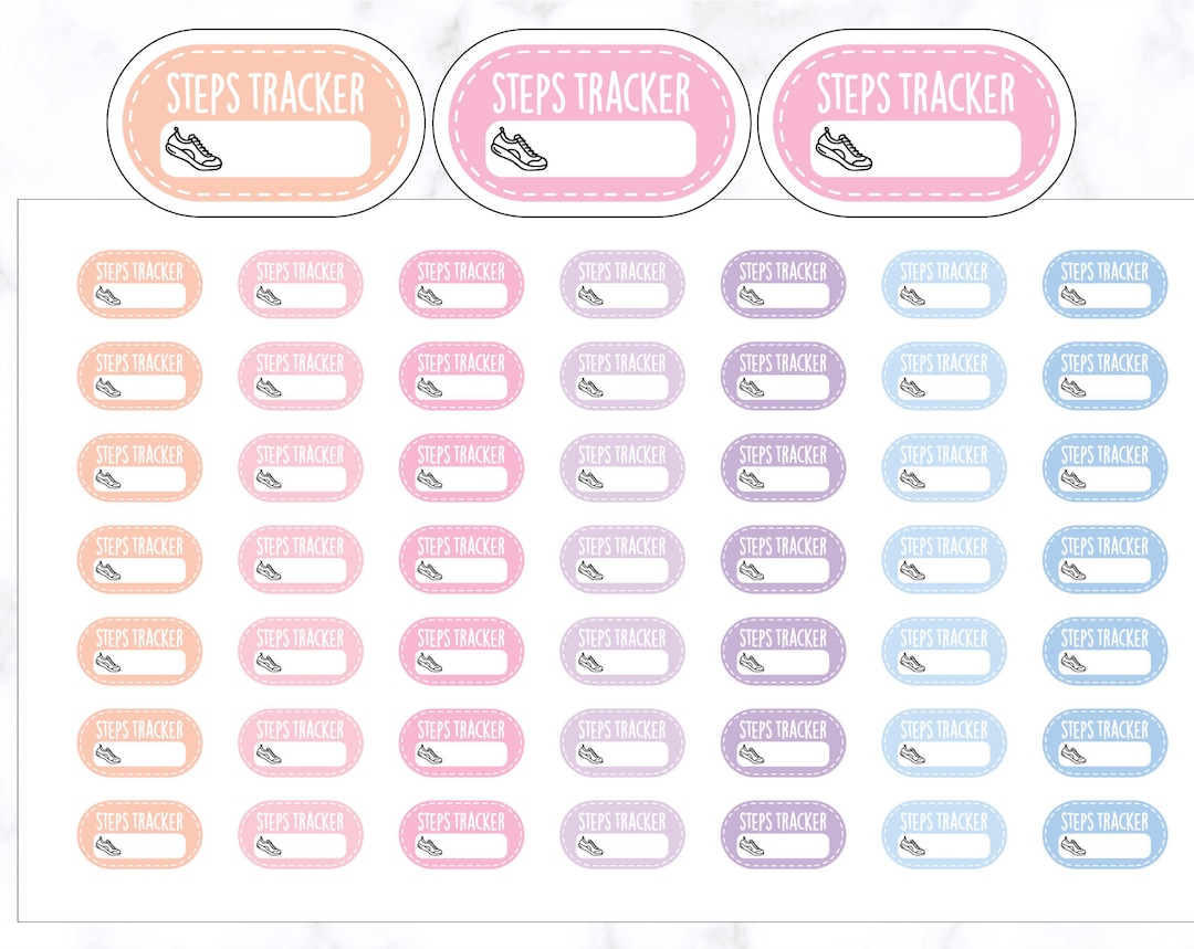 Mini Steps Tracker Planner Stickers | Steps Tracker Stickers | Workout ...