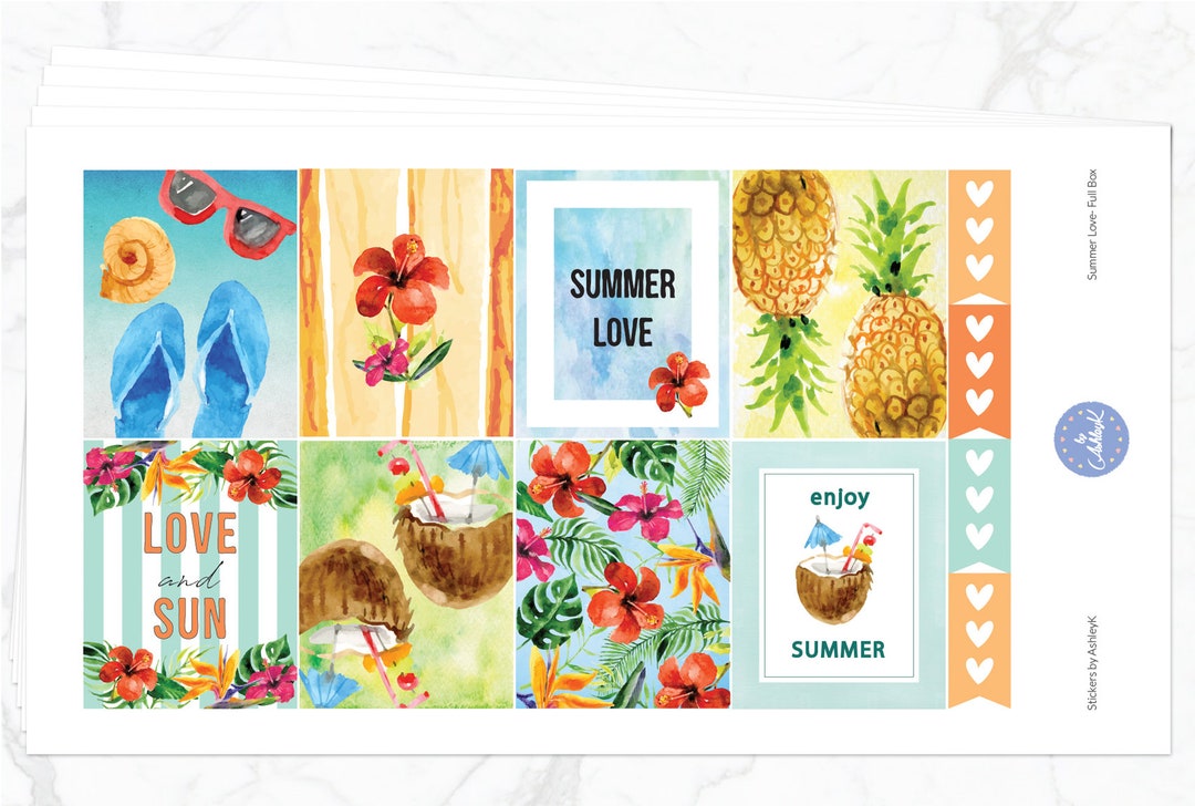 Summer Love Weekly Kit for Erin Condren Vertical Planner | Summer ...