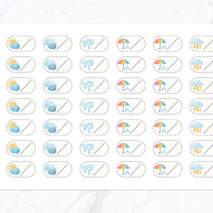 Watercolour Weather Tracker Stickers | Weather Planner Sticker ...