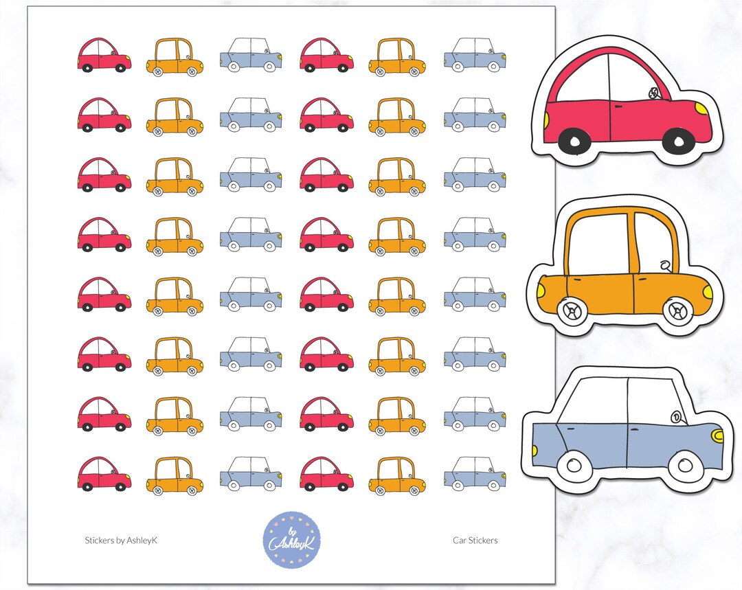 Car Planner Stickers | Car Stickers | Day Trip Stickers | Car Service ...
