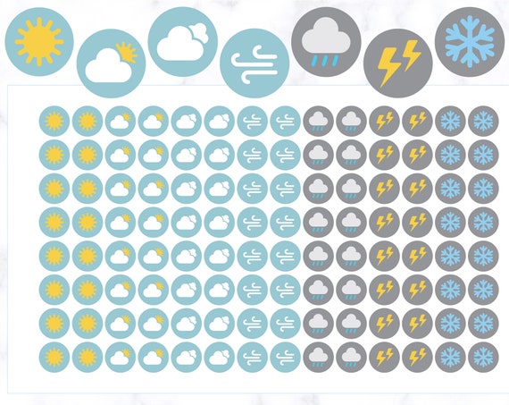 112 Mini Weather Stickers Weather Planner Stickers Planner - Etsy