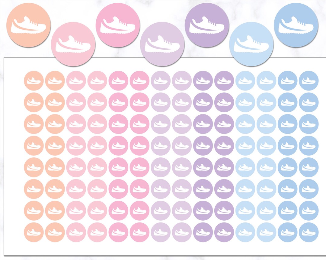 Running Shoes Icon Round Stickers | Gym Stickers | Workout Sticker ...