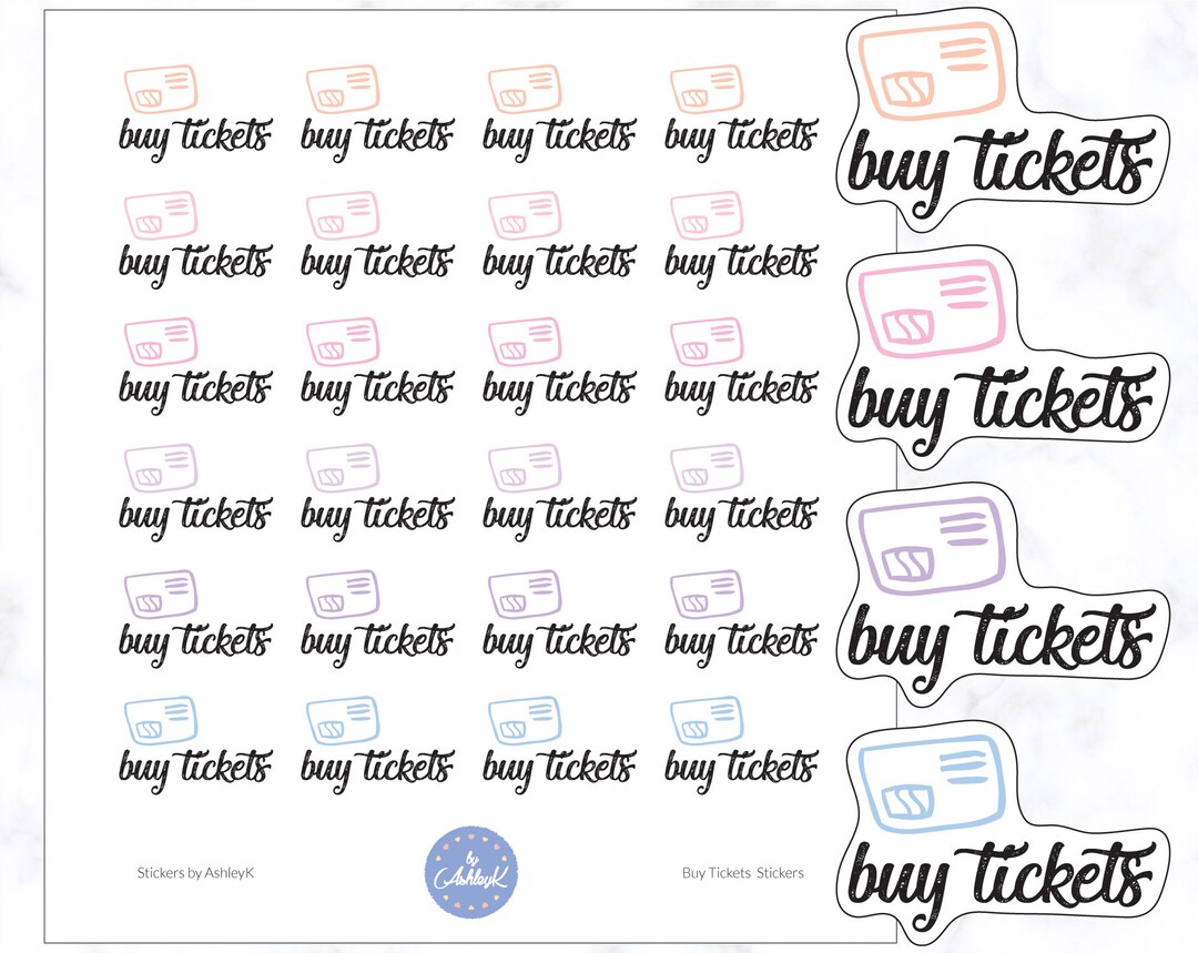 Buy Tickets Planner Stickers | Tickets Stickers | Travel Stickers ...