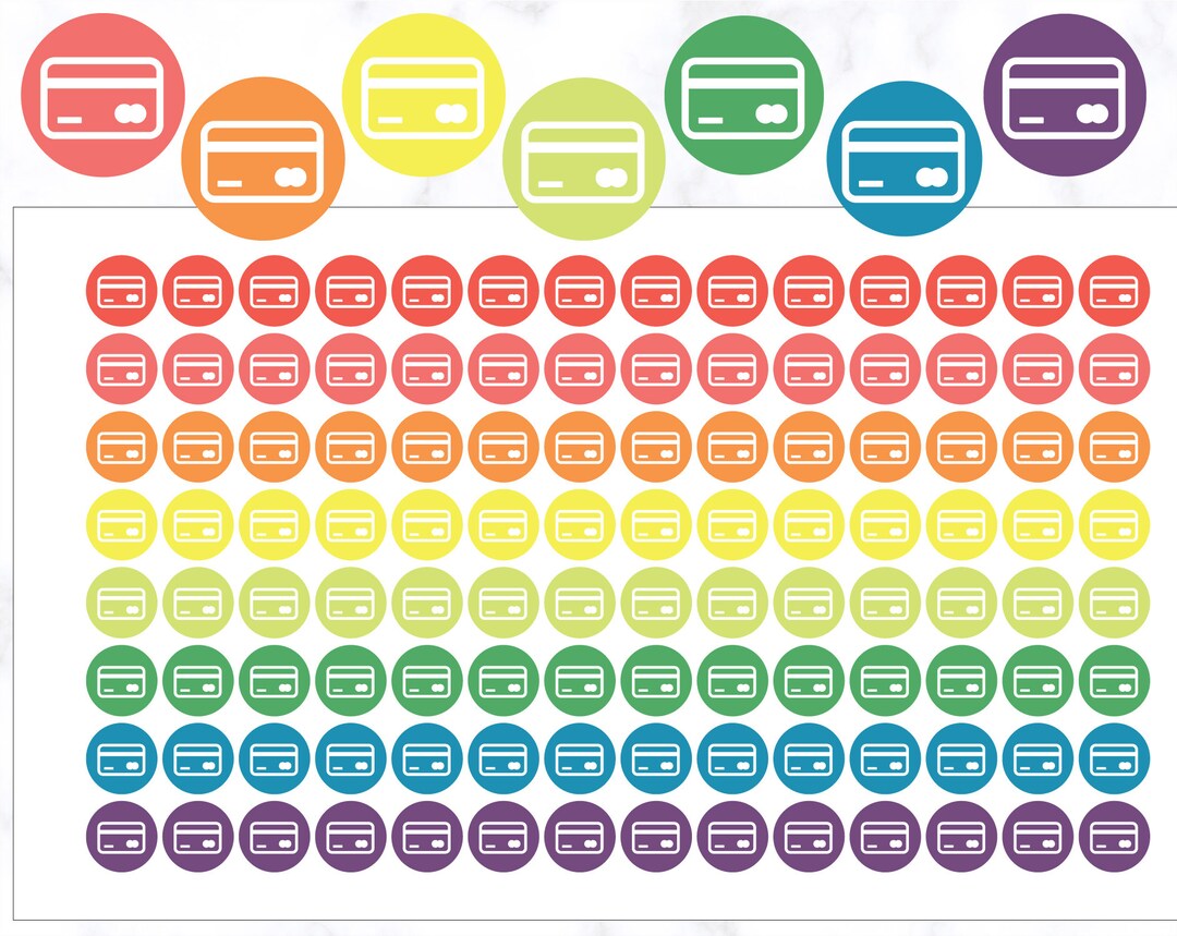 Credit Card Icon Stickers | Card Stickers | Bill Icon Stickers | Credit ...