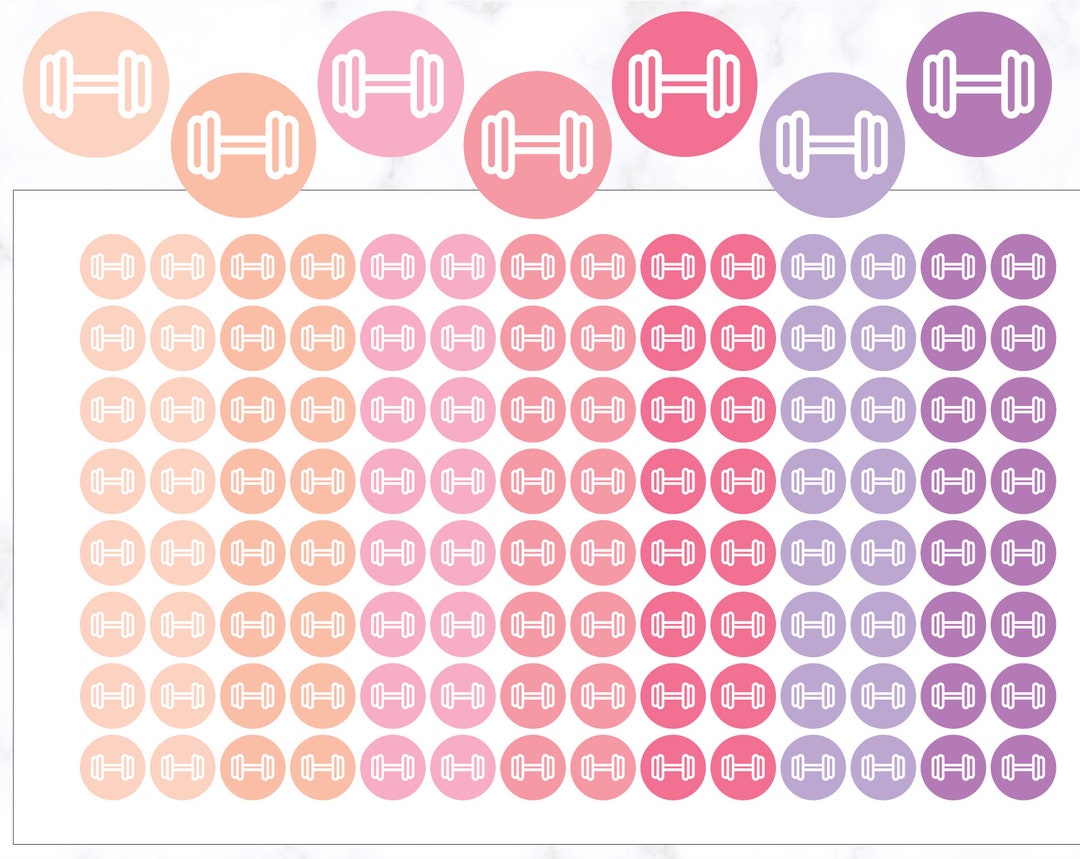 Dumbbell Icon Stickers | Gym Stickers | Workout Icon Stickers | Journal ...