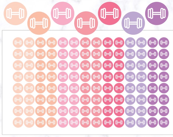 Dumbbell Icon Stickers Gym Stickers Workout Icon Stickers - Etsy