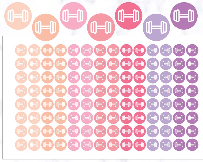 Dumbbell Icon Stickers Gym Stickers Workout Icon Stickers - Etsy