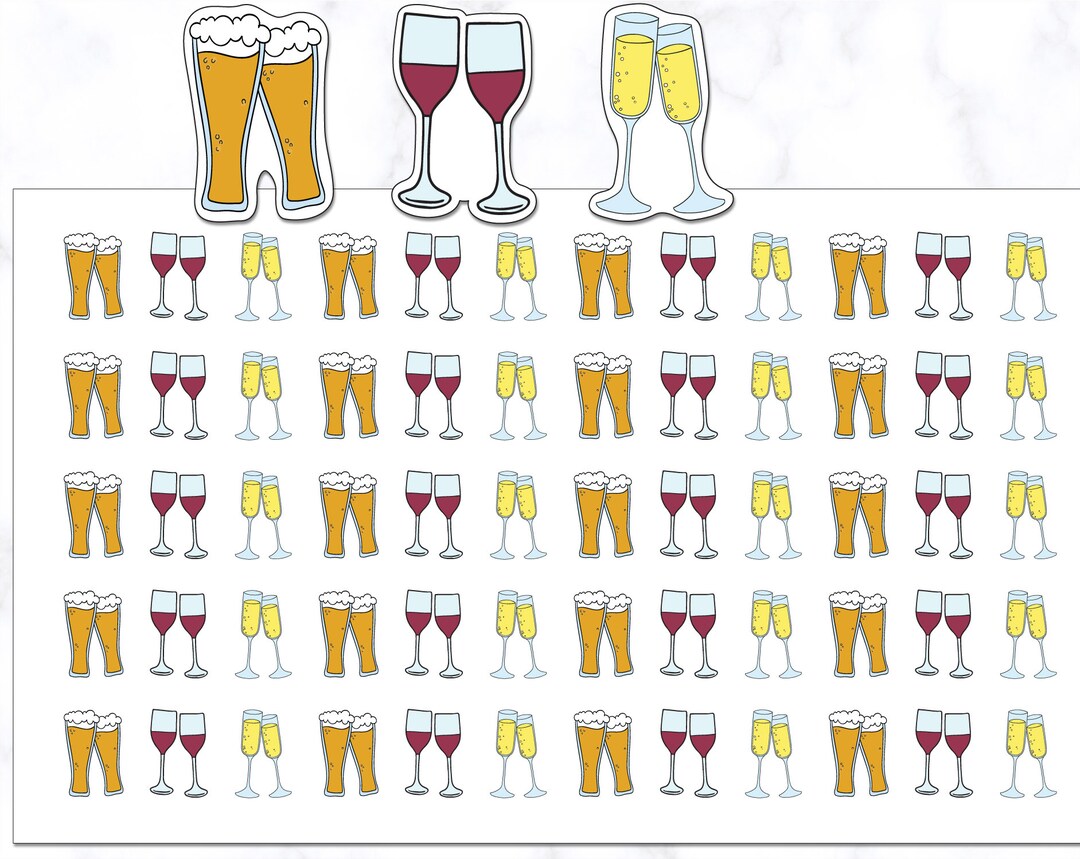 Wine Stickers | Beer Stickers | Drinks Stickers | Planner Stickers ...