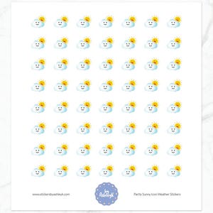 Partly Sunny Icon Weather Planner Stickers | Partly Sunny Stickers ...