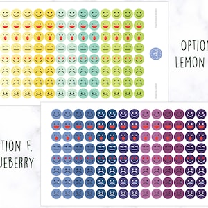 Face Emoticon Stickers | Emoticon Round Stickers | Emoticon Planner ...