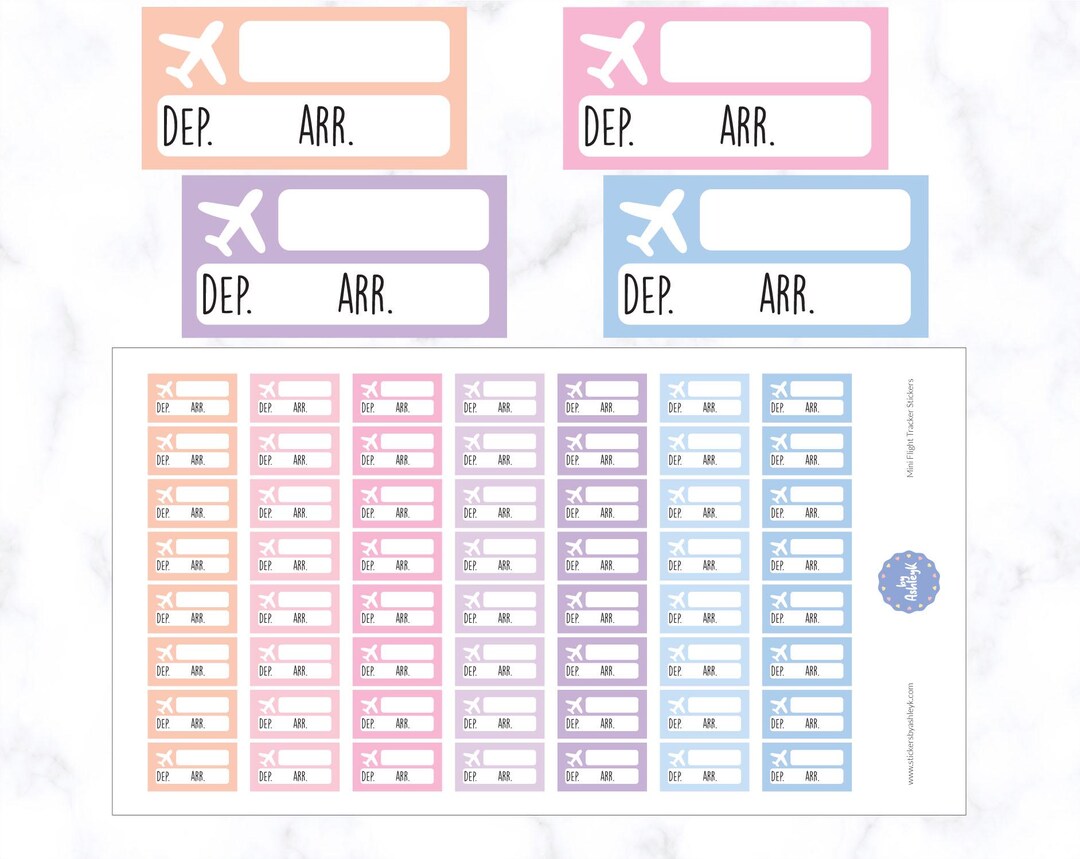Mini Flight Tracker Planner Stickers | Flight Info Stickers | My Flight ...