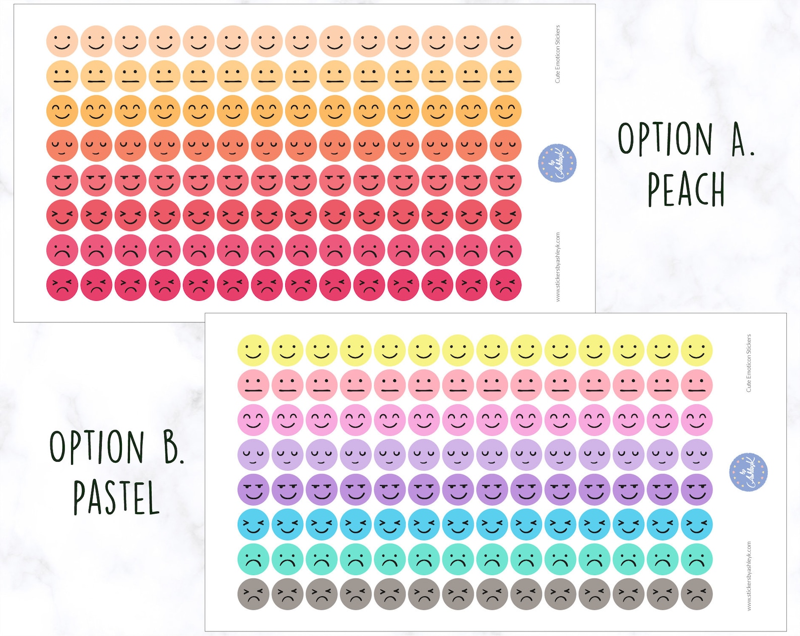 Cute Emoticon Stickers Emoticon Round Stickers Face - Etsy