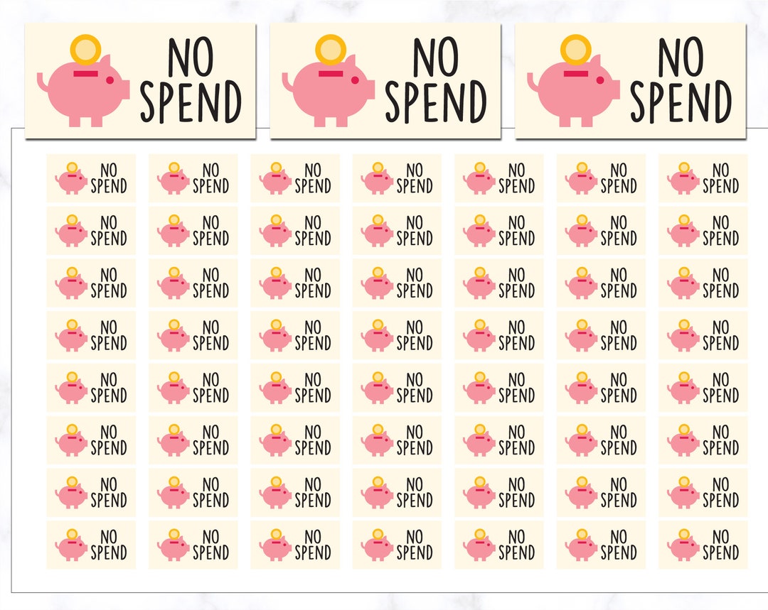 No Spend Stickers | Money Planner Stickers | Money Stickers | Piggy ...