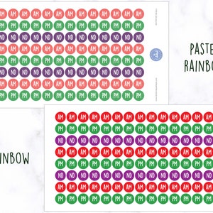 112 AM PM ND Round Stickers | Work Shift Stickers | Am Pm Planner ...